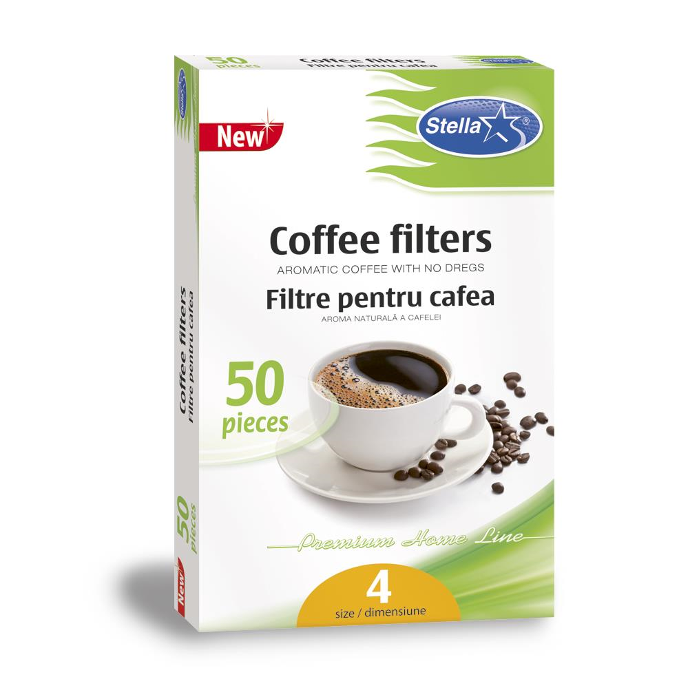 Filtre de cafea nr.4, 50 buc, Stella - Gospodaresti